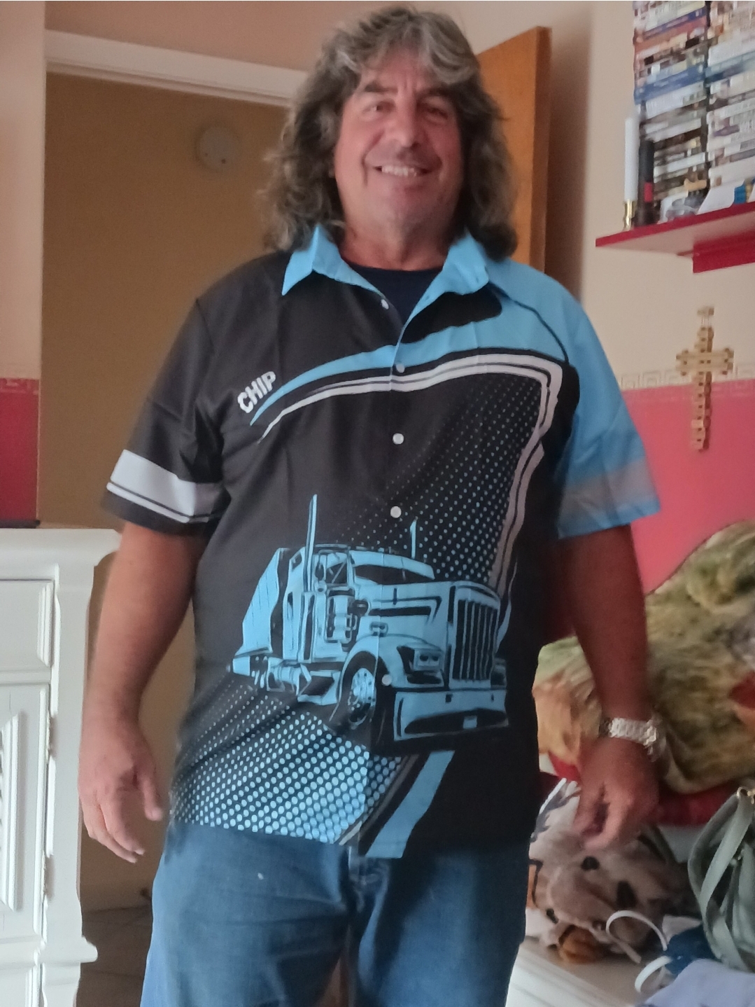 Custom Name And Color Truck Driver Uniform All Over Printed Clothes ...