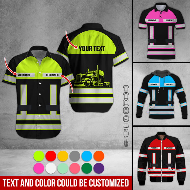 Custom Text And Color Truck Driver Uniform All Over Printed Clothes ...