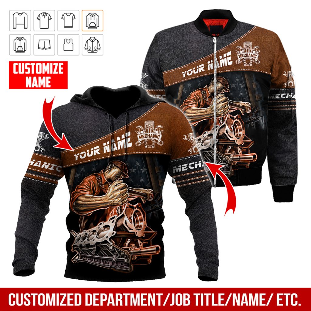 Personalized Name Proud Mechanic All Over Printed Clothes AD670 – Azfancy