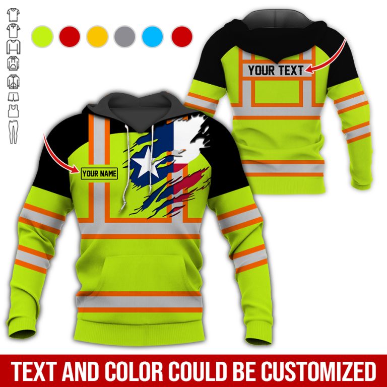 Personalized Name And Color Heavy Equipment Texas Flag All Over Printed ...