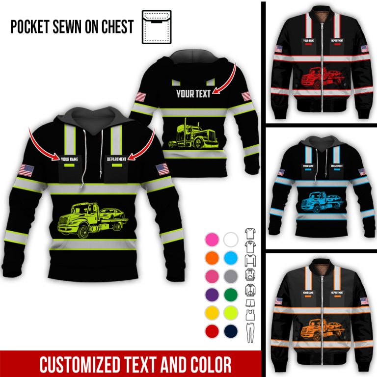 Pocket – Personalized Name And Color Towing Truck Uniform All Over ...