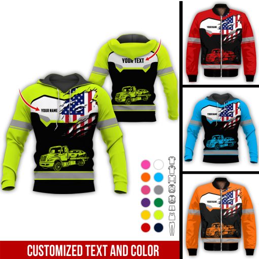 Personalized Name And Color Tow Truck Uniform All Over Printed Clothes ...