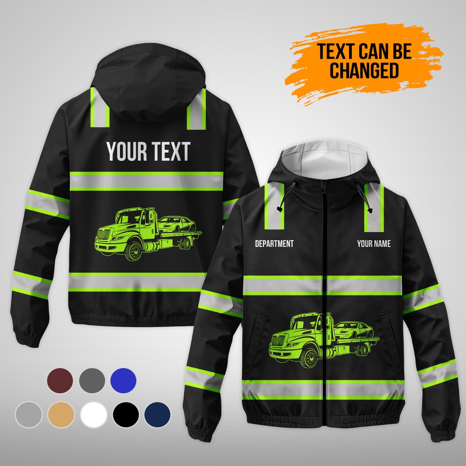 Personalized Name Tow Truck 3D Windbreaker Jacket KS574 – Azfancy