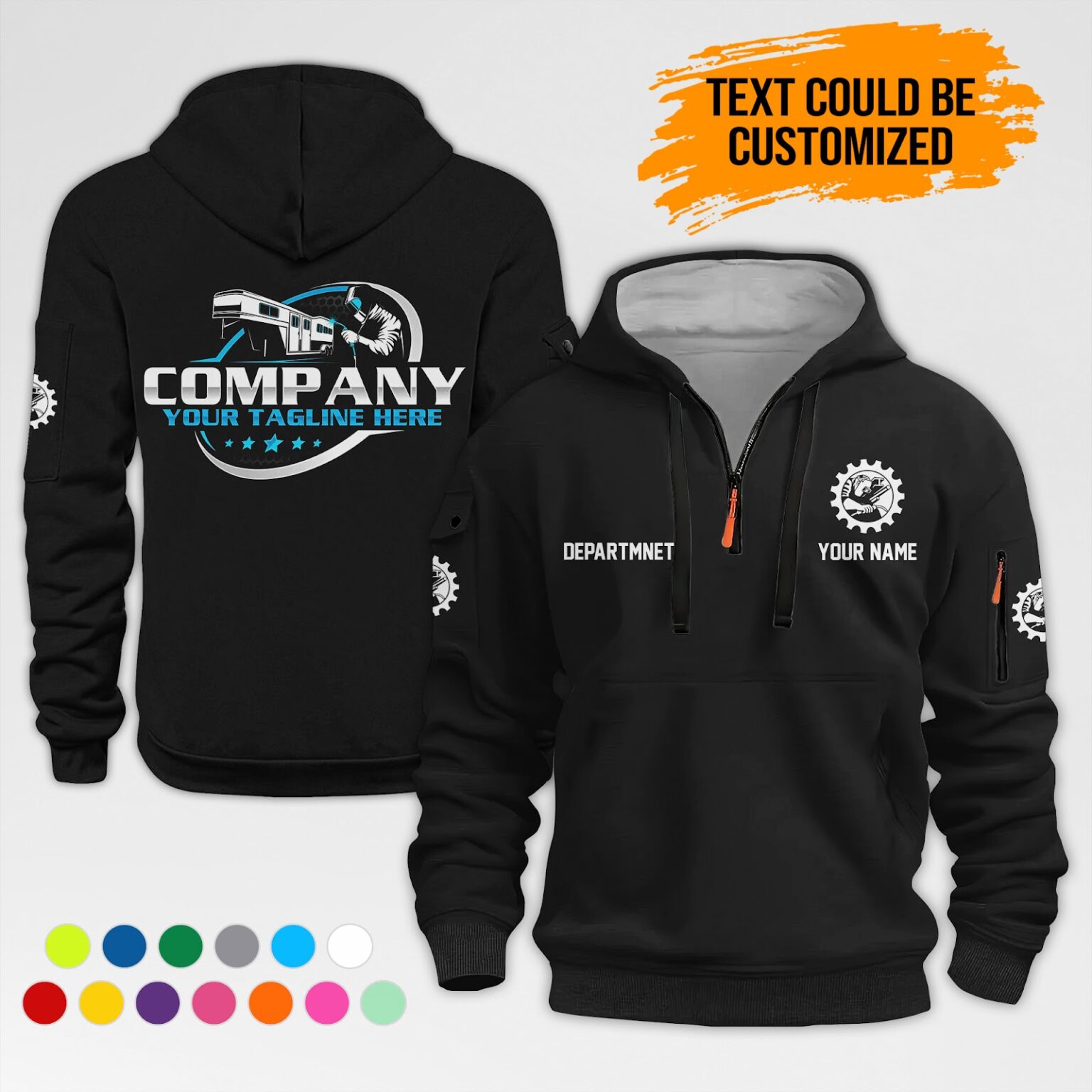 Personalized Name Welder 3D Printed Quarter Zip Hoodie AZ322 – Azfancy