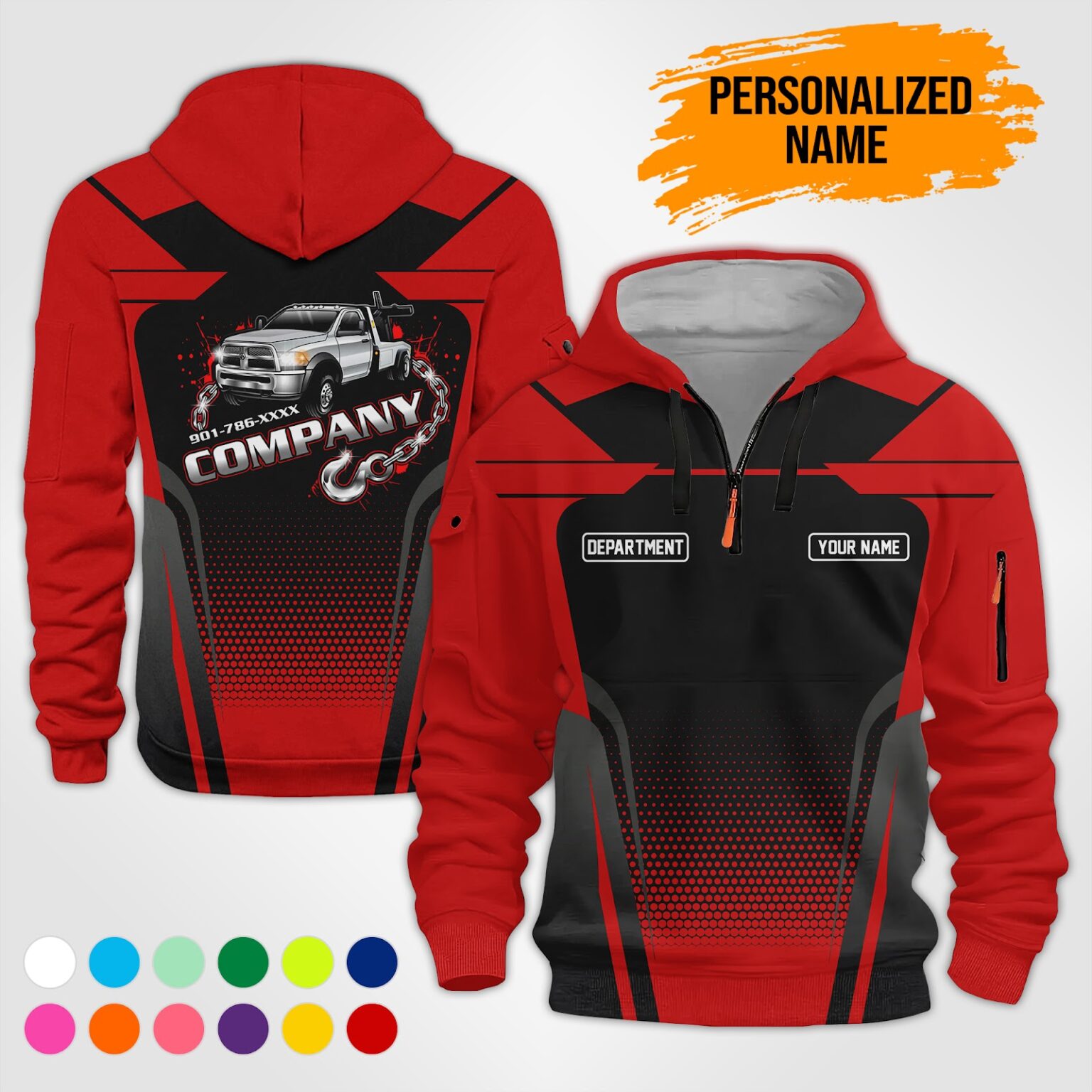 Personalized Name Towing Truck 3D All Over Printed Clothes PU771 – Azfancy