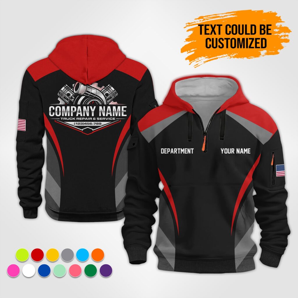 Custom Diesel Turbo Mechanic 3D Quarter Zip Hoodie | Azfancy