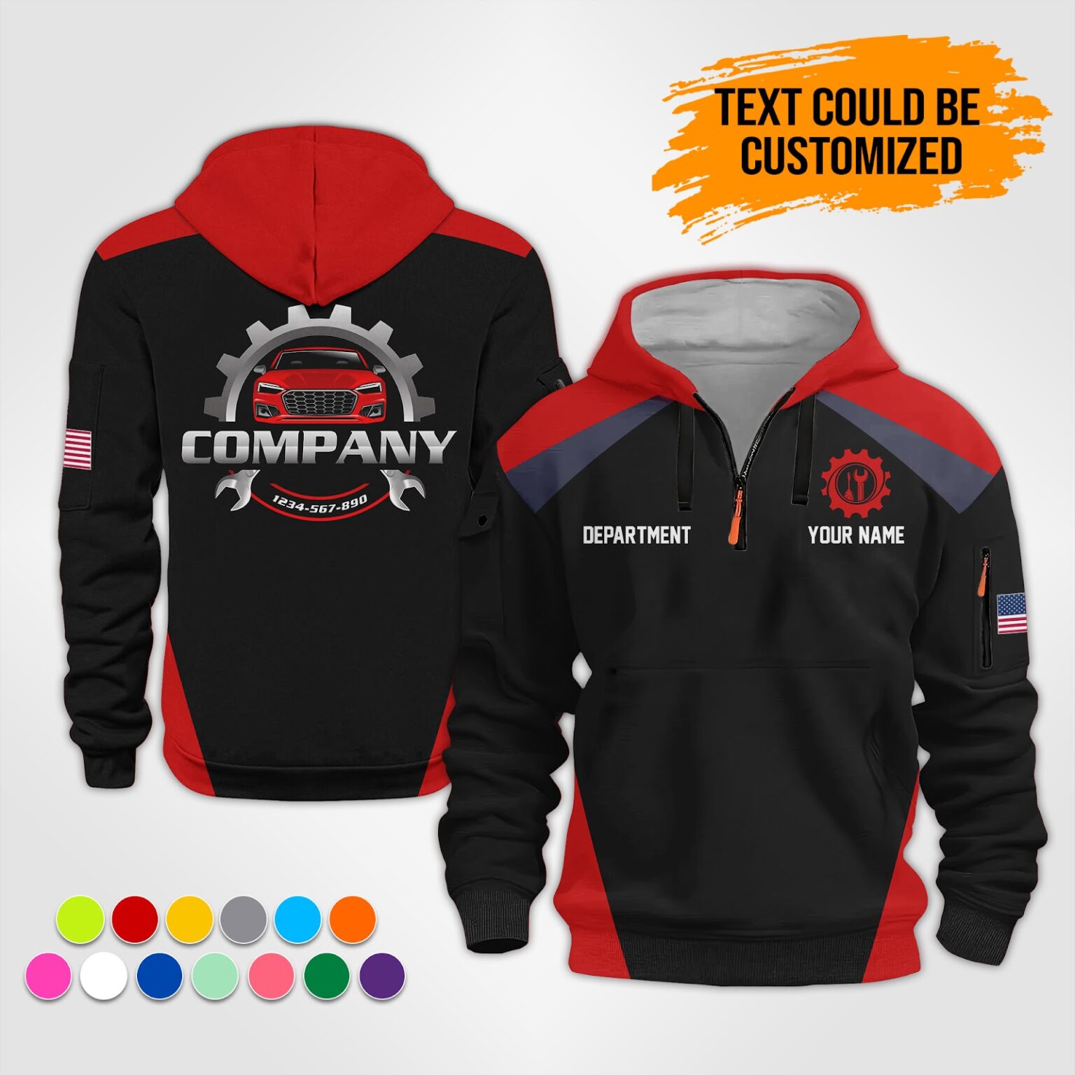 Personalized Name Auto Mechanic 3D Printed Quarter Zip Hoodie OP723 ...